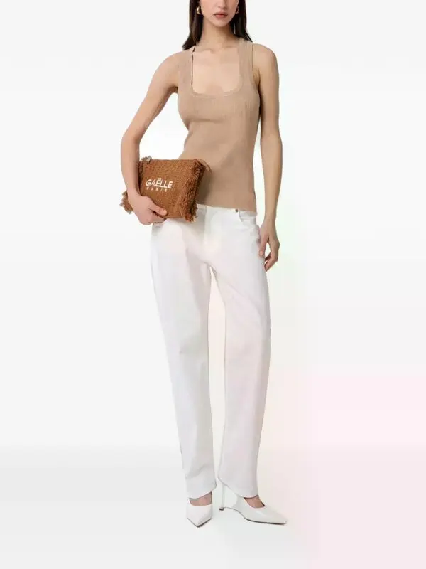 GAELLE PARIS Ribbed Lurex-trim Top