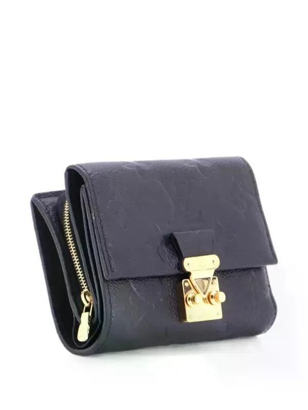 LOUIS VUITTON Metis Wallet Monogram Empreinte Leather Compact Small Wallets - Black