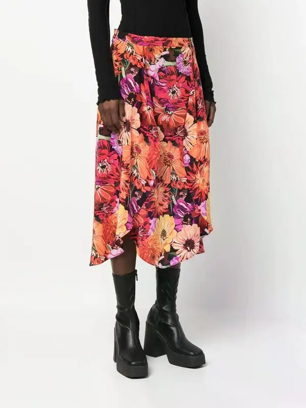 Stella McCartney Floral Print Midi Skirt