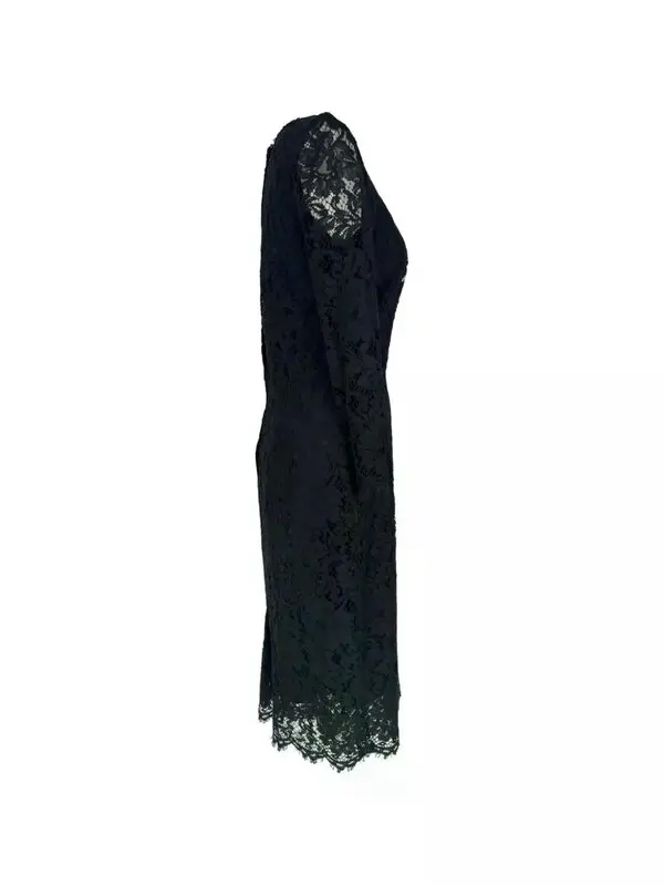 Dolce & Gabbana Lace Long-sleeve Dress - Black