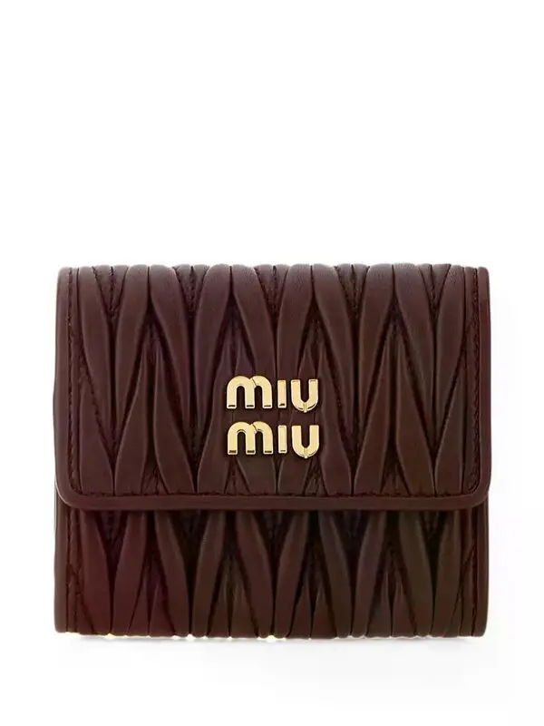 Miu Miu Matelassé Leather Wallet - Red