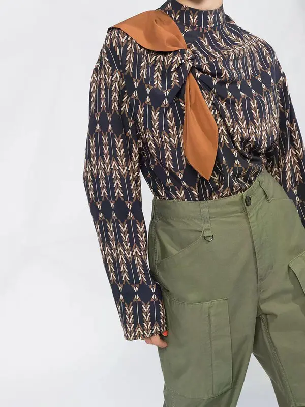Stella McCartney Zadie Knotted High Neck Blouse