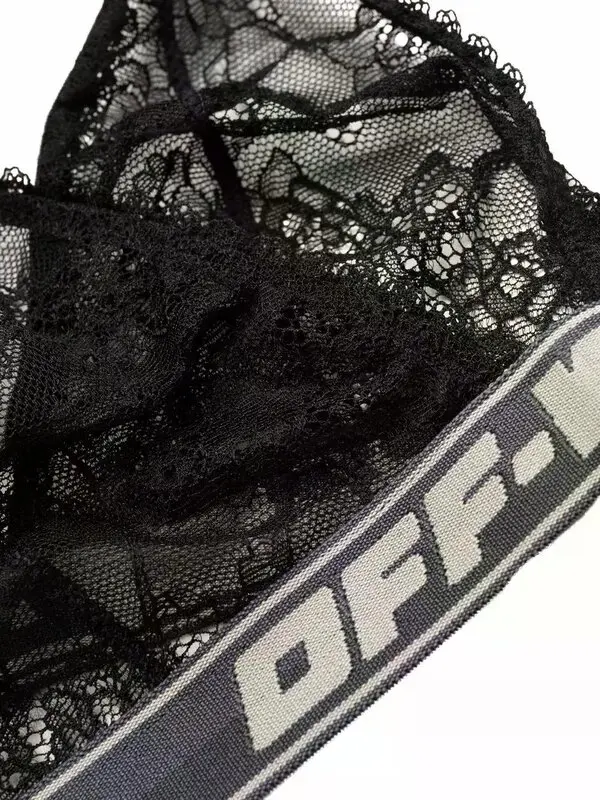 Off-White Logo-tape Detail Lace Bra