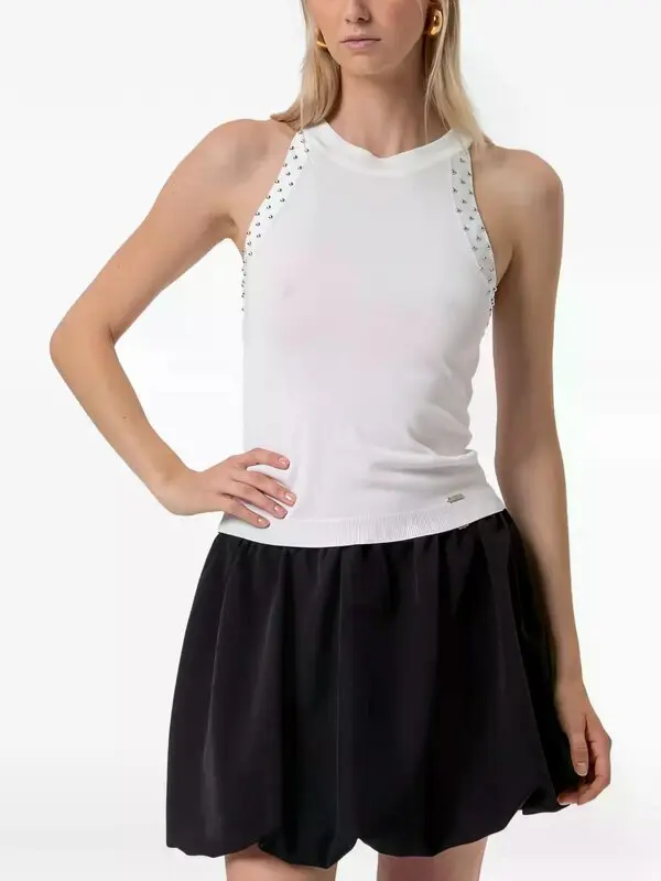 FRACOMINA Stud-embellished Crossover-back Top