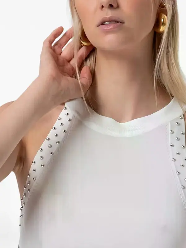 FRACOMINA Stud-embellished Crossover-back Top