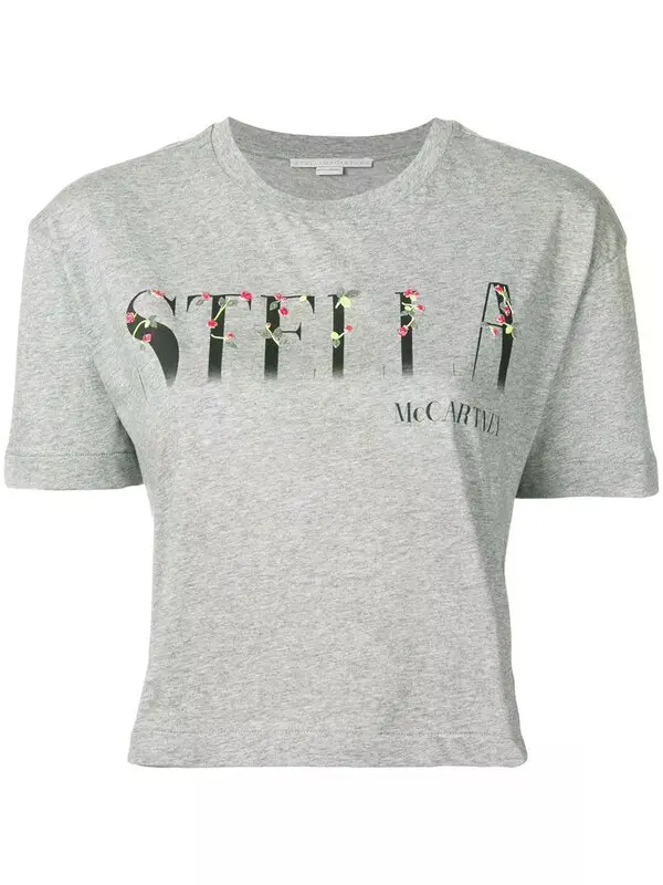 Stella McCartney Logo Patch T-shirt - Grey