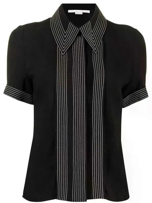 Stella McCartney Rose Contrast-stitching Top - Black