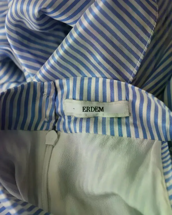 Erdem Striped Cold-shoulder Tie-neck Top