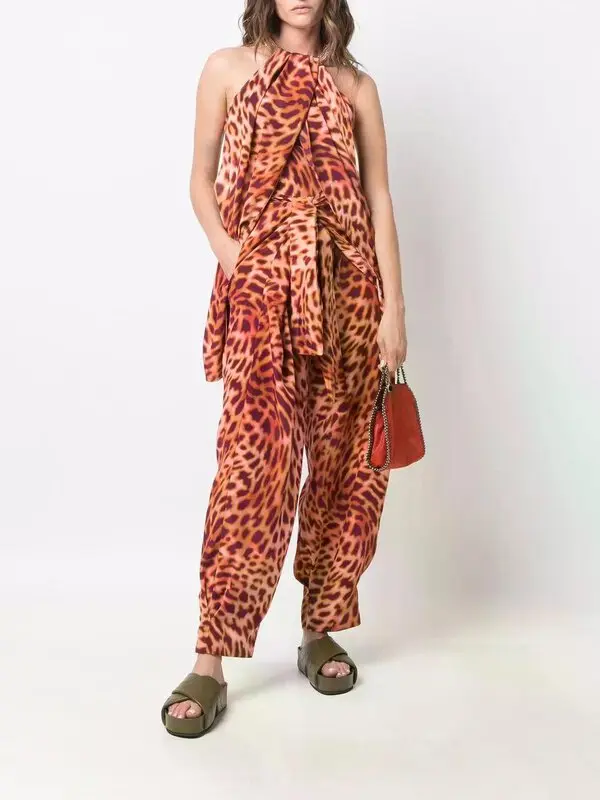 Stella McCartney Leopard-print Front Tied Trousers