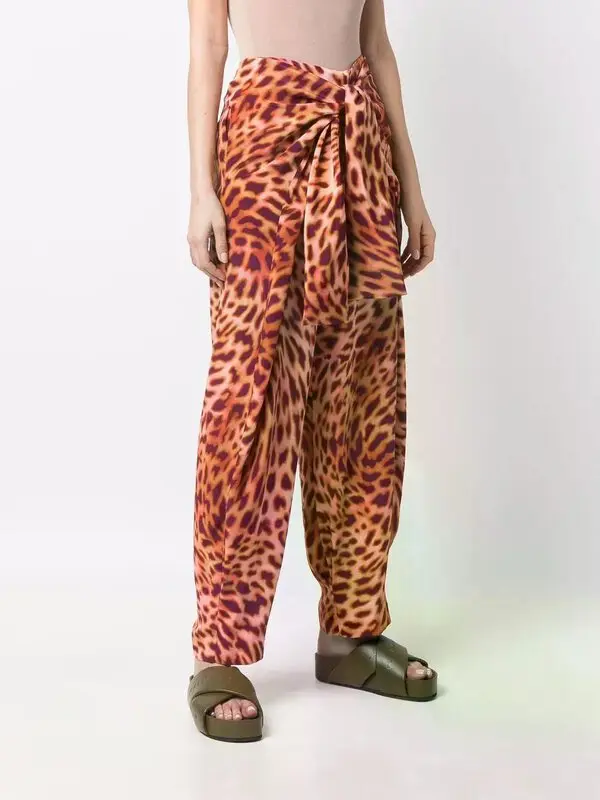 Stella McCartney Leopard-print Front Tied Trousers