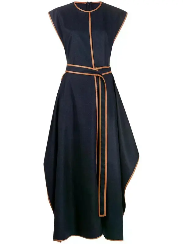 Stella McCartney Eloise Contrast-trim Maxi-dress - Blue