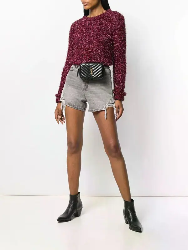 Saint Laurent Metallic Textured Jumper