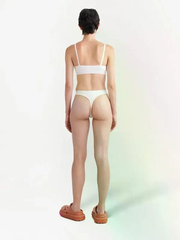 Off-White Logo-tape Ribbed Bralette