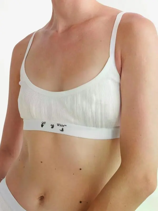 Off-White Logo-tape Ribbed Bralette
