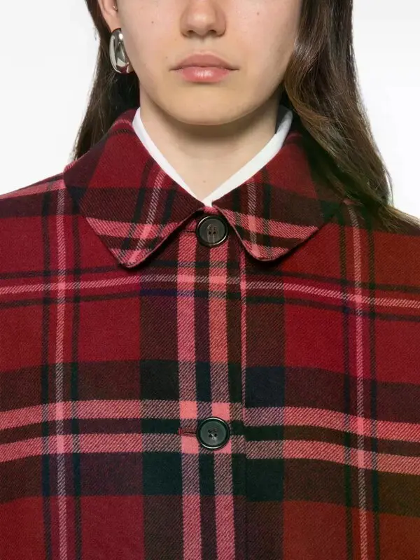 ALICIA AUDREY Clarissa Check-pattern Button-up Reversible Coat