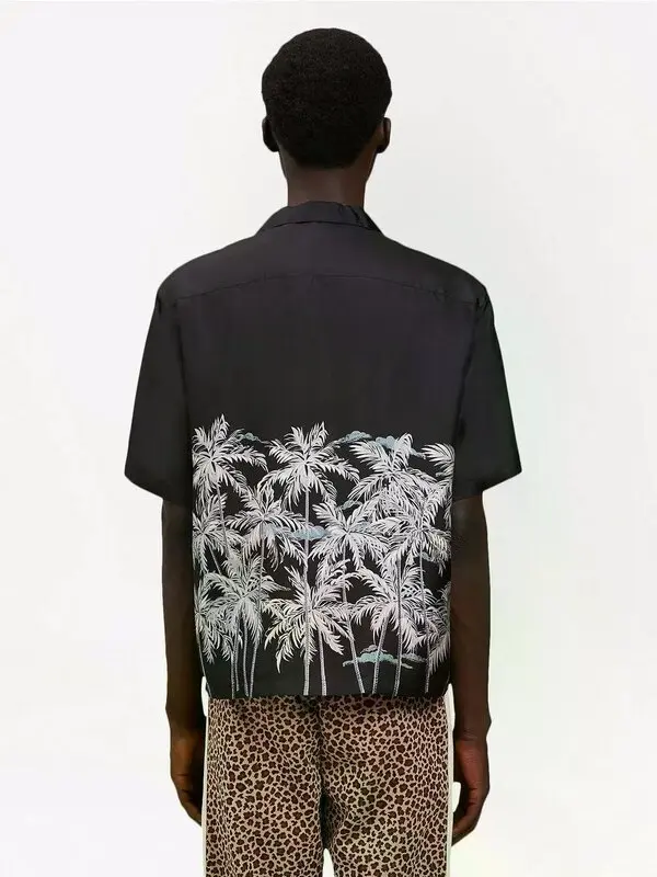 Palm Angels Palm Tree-print Silk Shirt