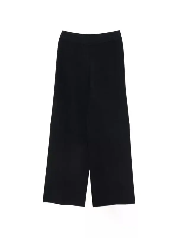 Max Mara Rotondo Elasticated-waistband Wide-leg Trousers - Black
