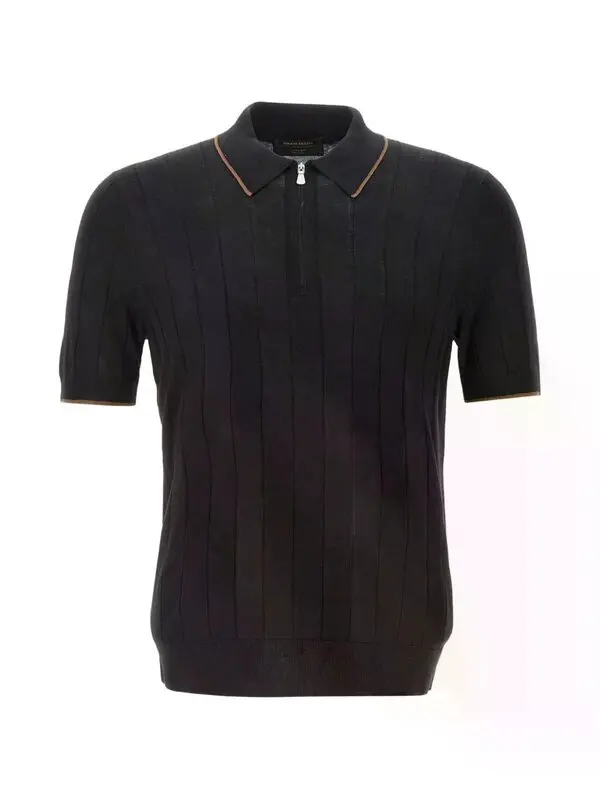 GRAN SASSO Half-zip Polo Shirt - Black