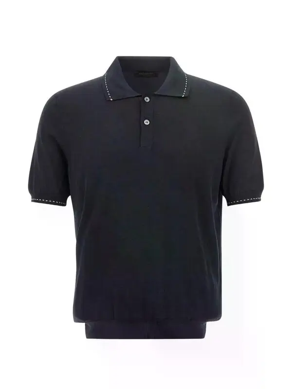 GRAN SASSO Short-sleeve Polo Shirt - Black