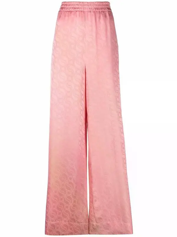 Stella McCartney Logo-print Palazzo Trousers - Pink