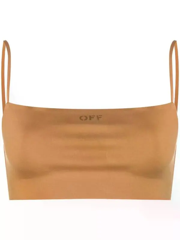 Off-White Logo-print Cropped Vest - Brown