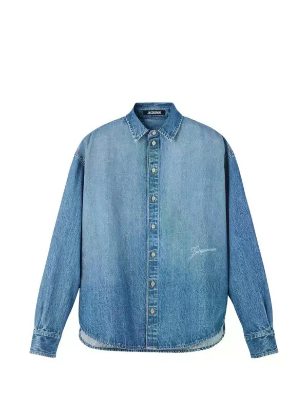 Jacquemus Simon De-nîmes Logo-embroidered Shirt - Blue