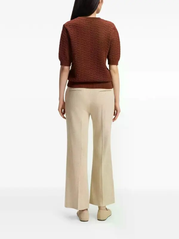 BOSS Pointelle-knit Short-sleeve Sweater