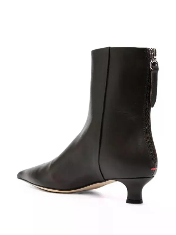AeydĒ Zoe Pointed-toe Kitten-heel Boots - Brown