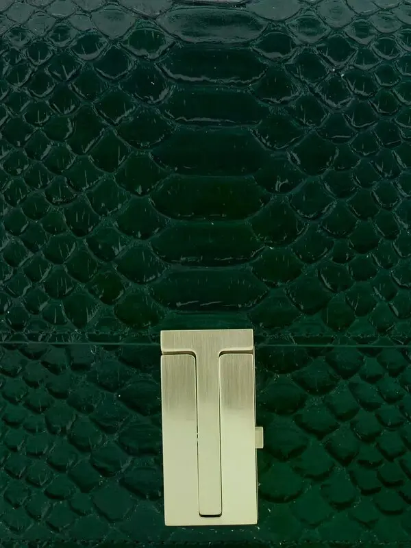 TOM FORD Mia Snakeskin-effect T-clasp Shoulder Bag - Green
