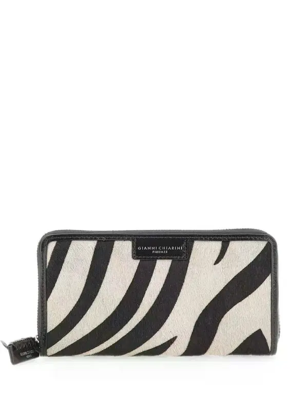GIANNI CHIARINI Horsy Zebra-print Wallet - Black