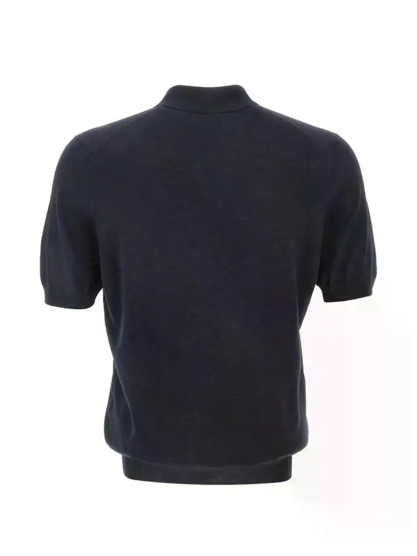 GRAN SASSO Zip-collar Short-sleeve Polo Shirt