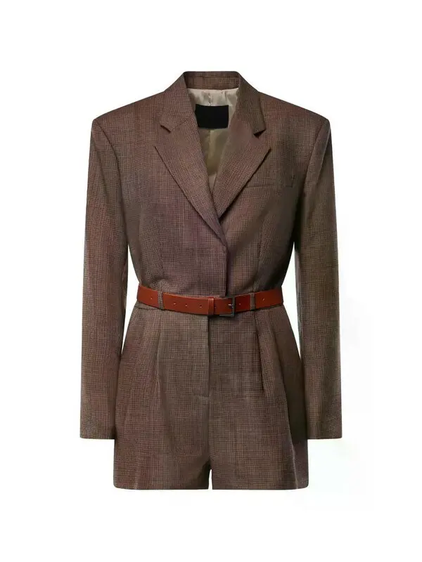 DONDUP Belted Check-pattern Jumpsuit