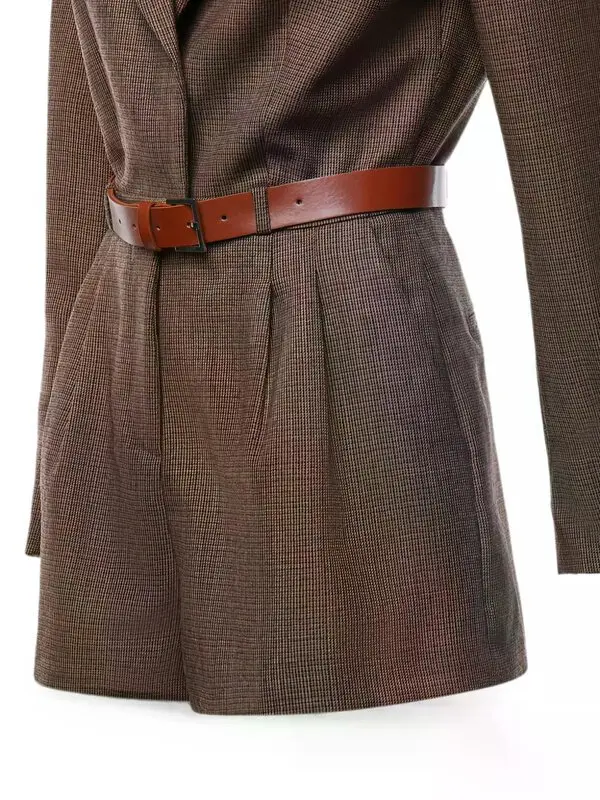 DONDUP Belted Check-pattern Jumpsuit