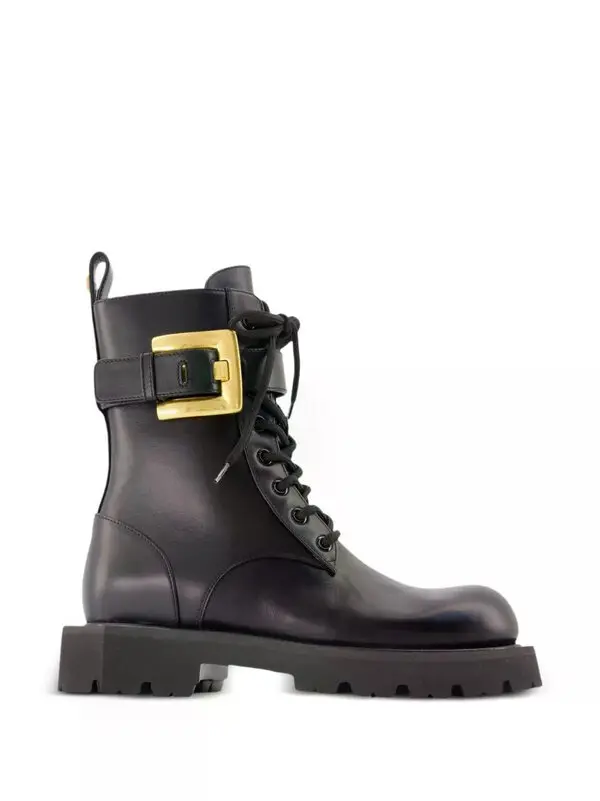 Balmain Ranger Anthem Buckle-strap Ankle Boots - Black