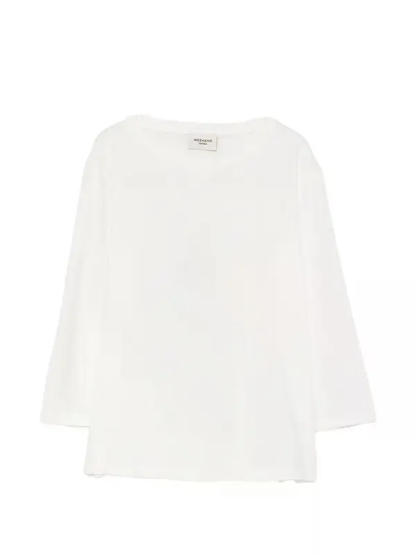 Max Mara Boat-neck Three-quarter-sleeve Top - Black