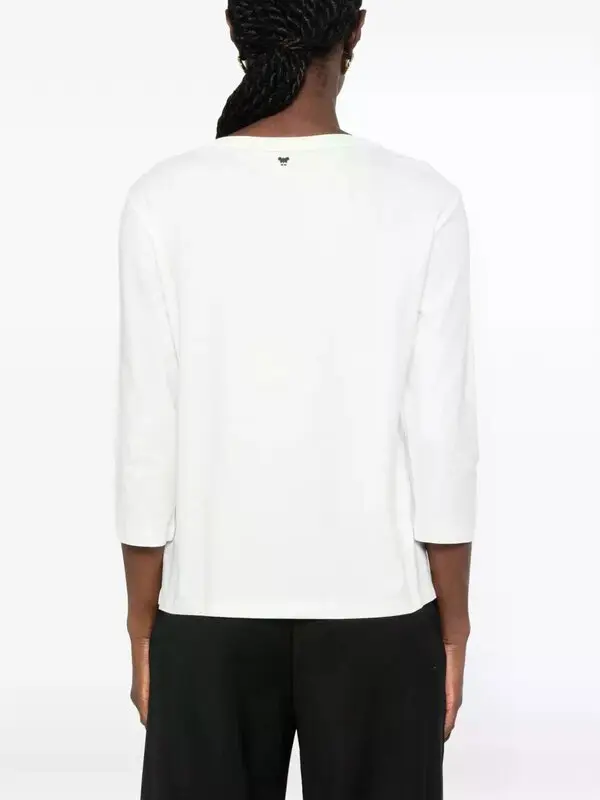 Max Mara Boat-neck Three-quarter-sleeve Top - Black