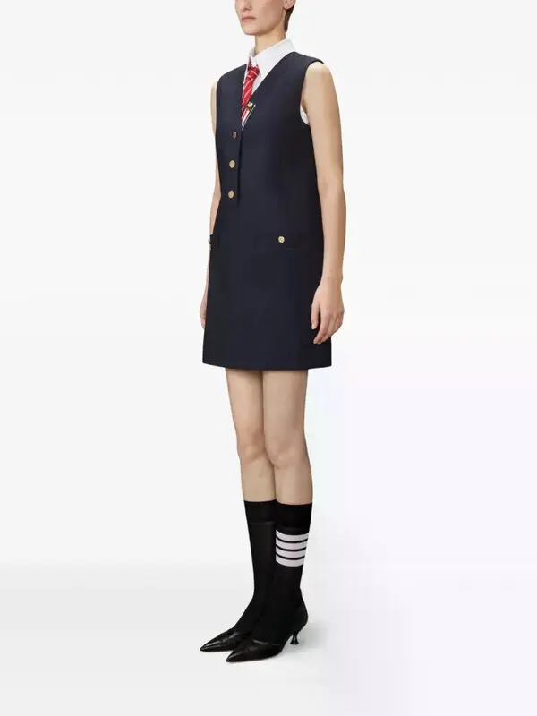 Thom Browne Hopsack Wool Mini Dress