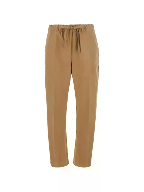 SEMICOUTURE Buddy Drawstring Tapered Trousers - Neutrals