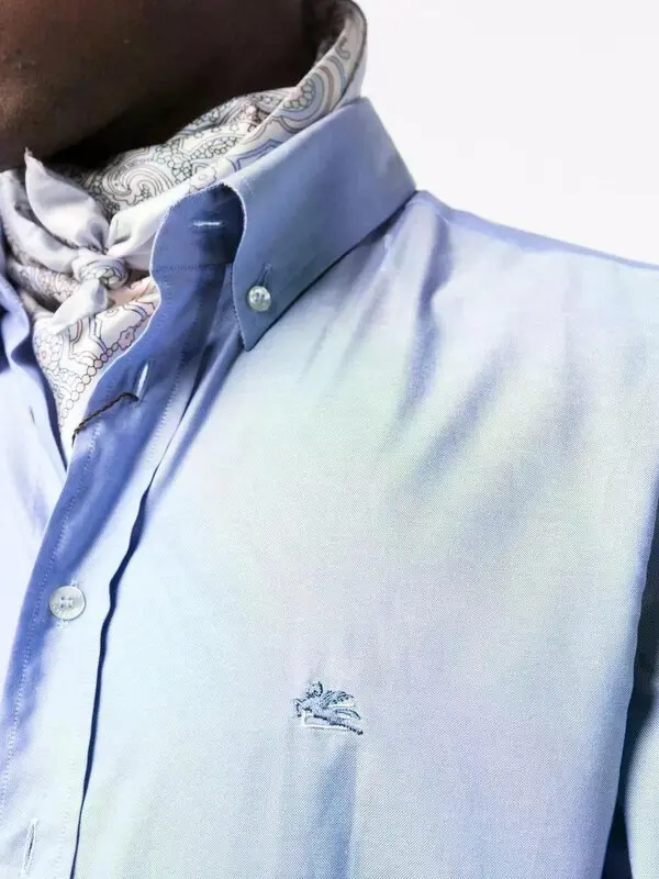 Etro Long-sleeved Embroidered Logo Shirt