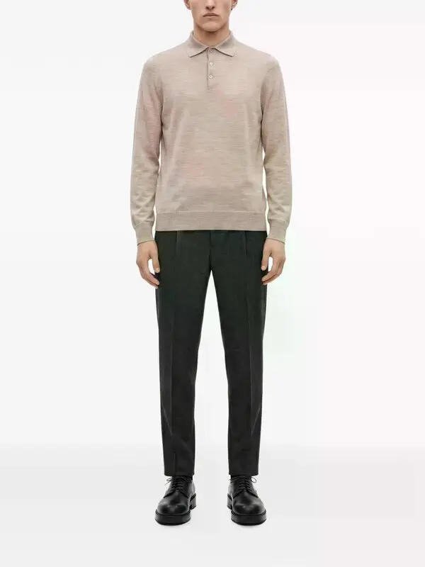 Brunello Cucinelli Long-sleeve Cotton Polo Shirt - Neutrals
