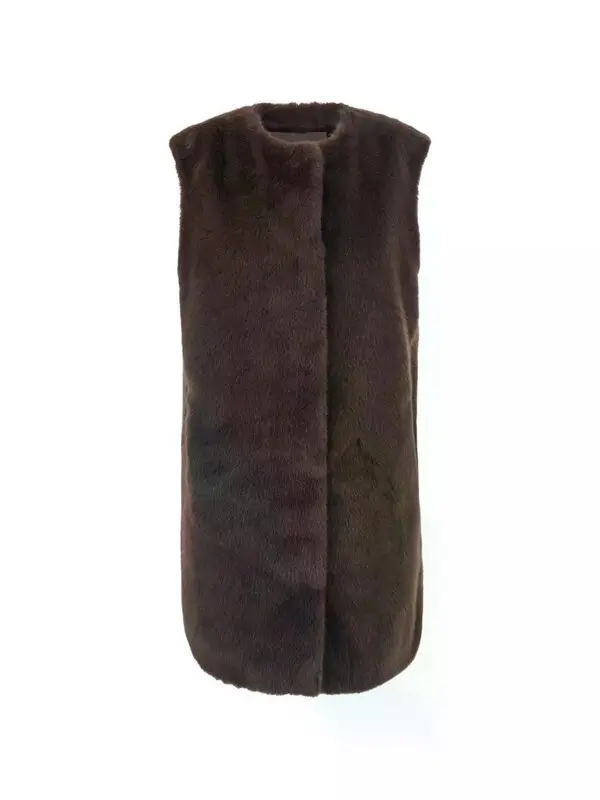 Herno Faux-fur Sleeveless Coat - Brown