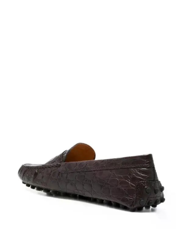 TOD'S Gommino 22l Croc-effect Leather Loafers
