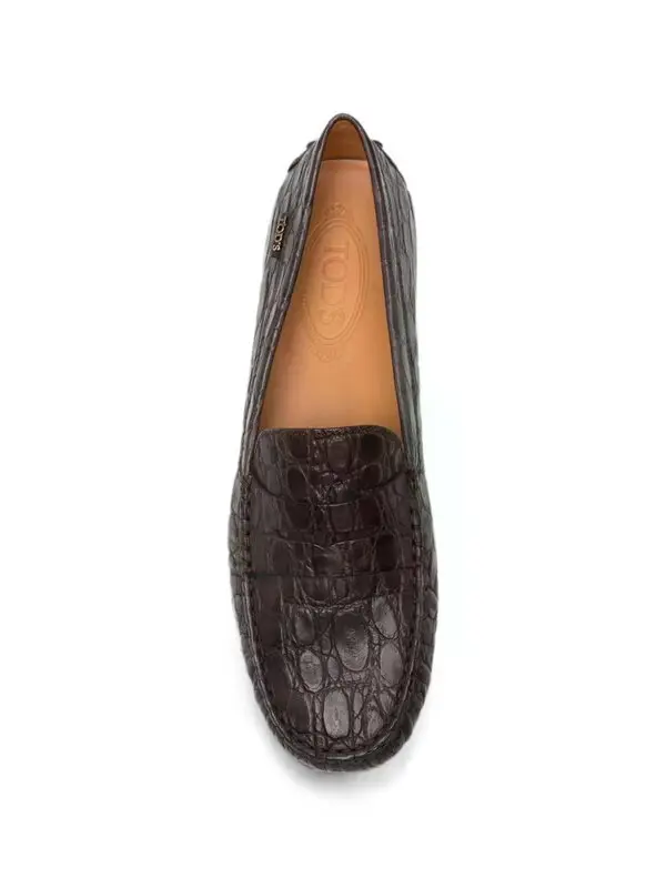 TOD'S Gommino 22l Croc-effect Leather Loafers