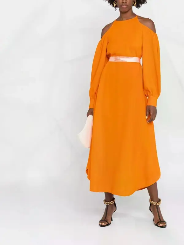 Stella McCartney Cold-shoulder Belted Dress