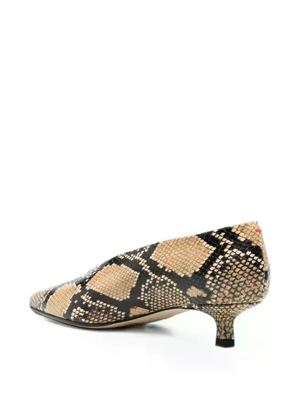 AeydĒ Clara Snake-effect Pointed-toe Pumps