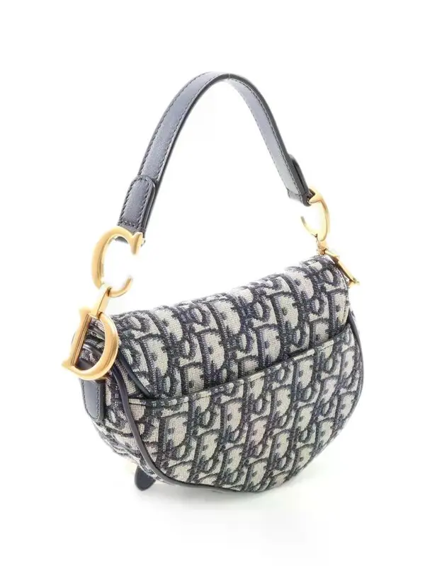 Dior 2010s Oblique Jacquard Saddle Shoulder Bag - Neutrals