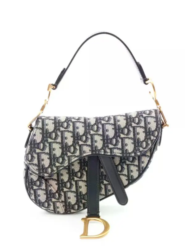 Dior Oblique Jacquard Saddle Shoulder Bag - Neutrals