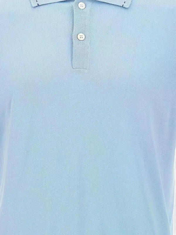 GRAN SASSO Short-sleeve Polo Shirt - Blue