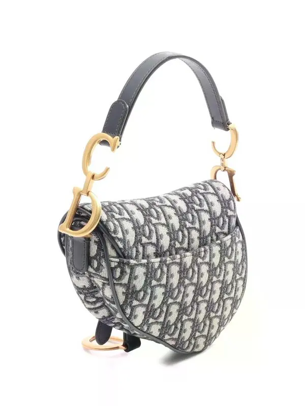 Dior Saddle Oblique Monogram Mini Tote Bag - Blue