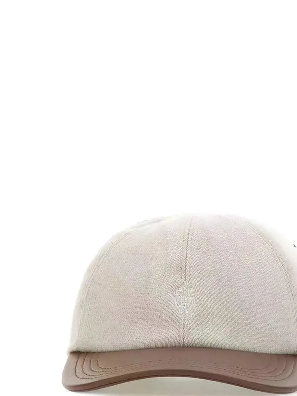 Eleventy Leather-brim Wool Baseball Cap